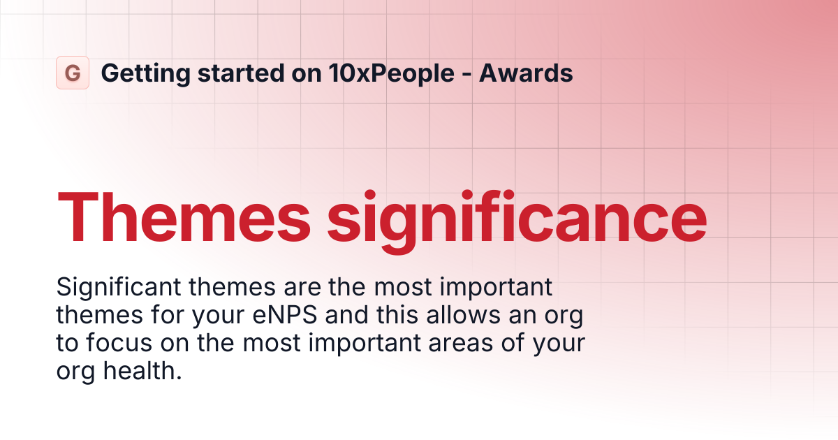 Themes significance | Getting started on 10xPeople - Awards