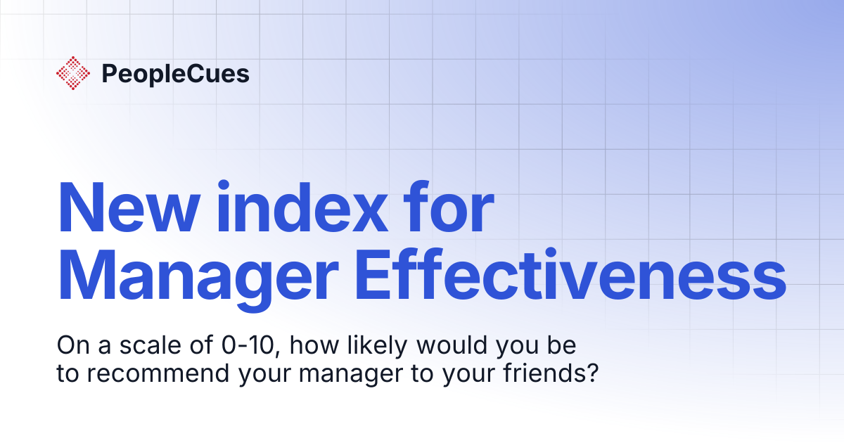 New index for Manager Effectiveness | PeopleCues