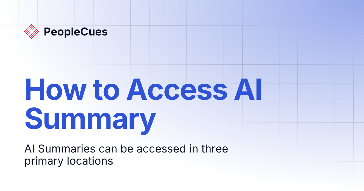 How to Access AI Summary for Reviews | PeopleCues