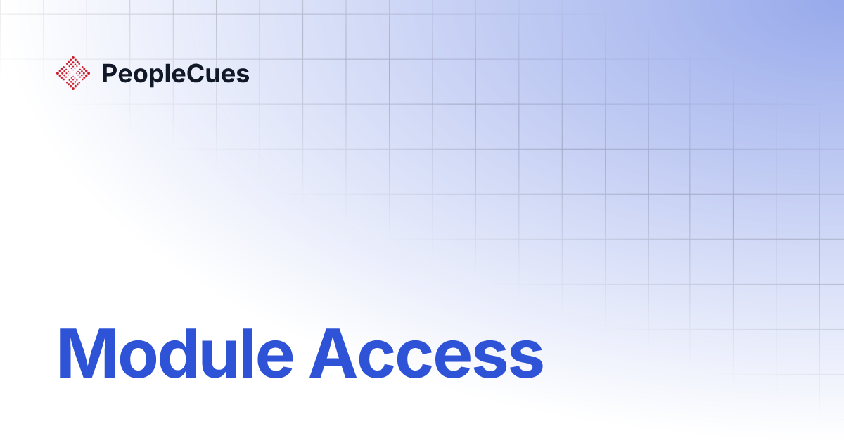 Module Access | PeopleCues