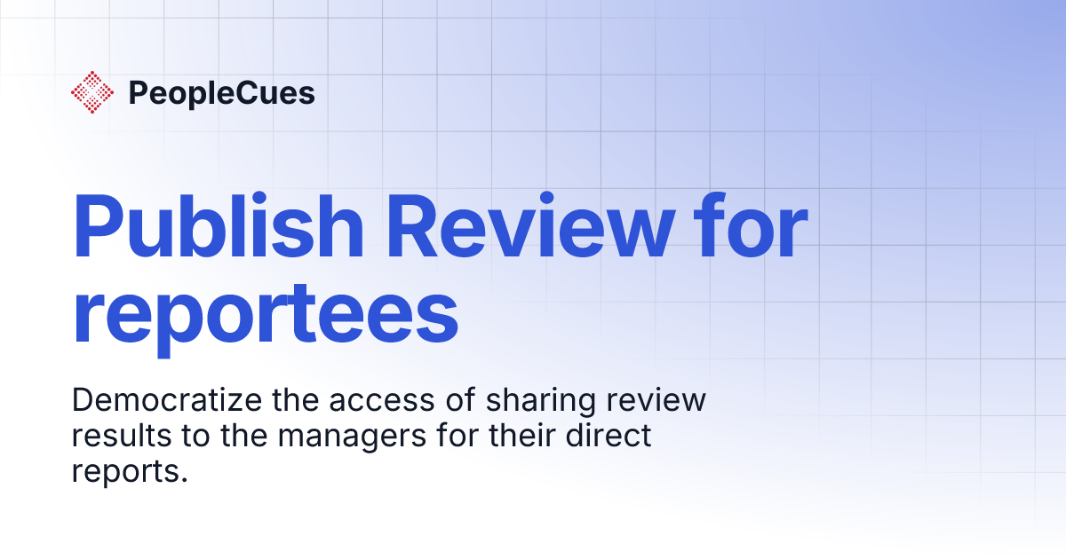 Publish Review for reportees | PeopleCues